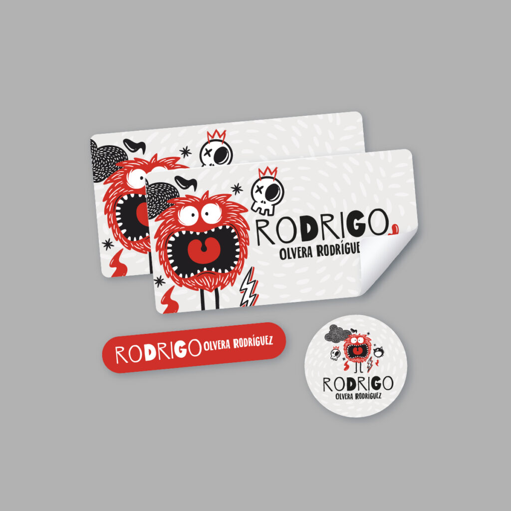 Red Monster School Stickers - Happydays